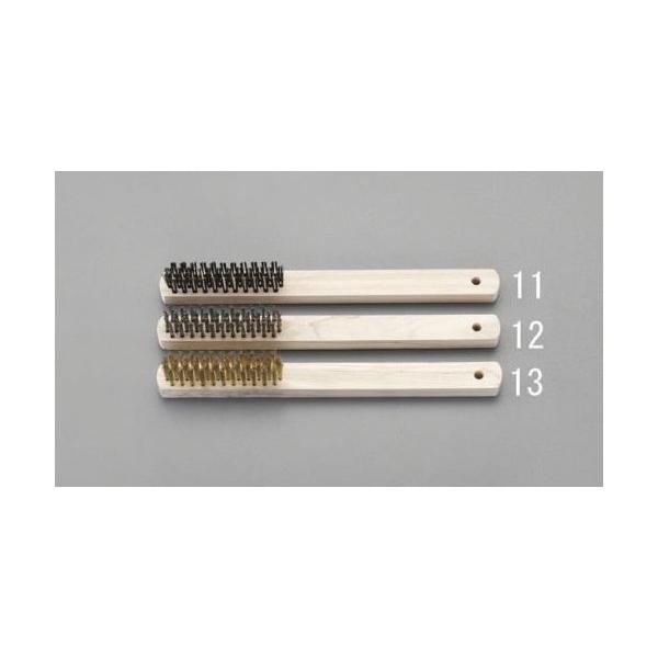 ●行数…4行 ●全長…270mm ●柄材質…木 ●ブラシサイズ…23×90mm ●ブラシ材質…焼入鋼 ●線径…0.3mm ●毛丈…19mm   【サイズ】 270mm 【入数】 1 EA109DB11