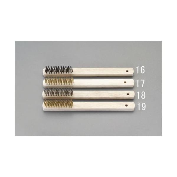●行数…3行 ●全長…270mm ●柄材質…木 ●ブラシサイズ…22×80mm ●ブラシ材質…焼入鋼 ●線径…0.3mm ●毛丈…19mm   【サイズ】 270mm 【入数】 1 EA109DB16