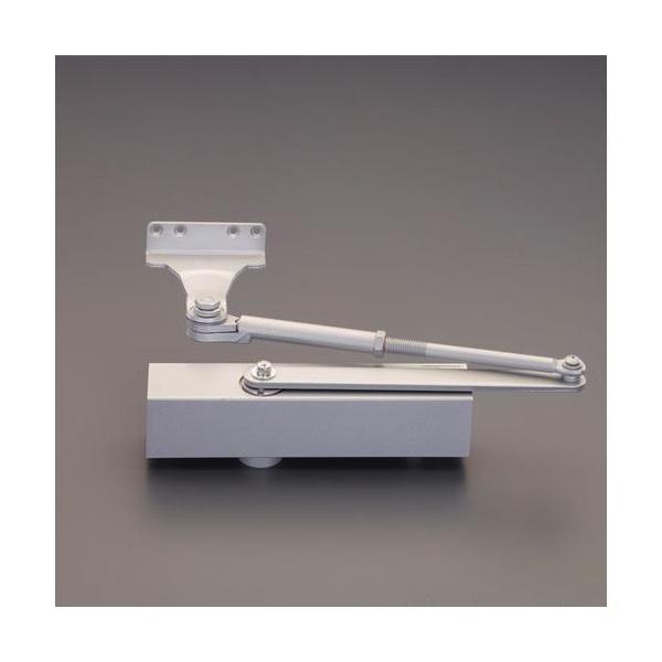 ●パラレル型 ●ストップ付 ●上枠正面に取り付けるアングルブラケット型 ●左右兼用タイプ ●カラー:シルバー ●材質:アルミダイカスト ●取付ねじ付 ●適用ドアサイズ:900×2100mm ●適用ドア重量:45kg以下 ●閉扉速度調整は3バ...