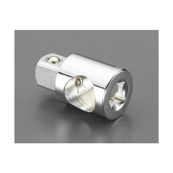 ●メス:3/8” ●オス:1/2” ●全長:48mm ●本体に設けられた差し込み穴にはEA687CV-102、103(別売)のエクステンションバーが差込できます。 T型スライドハンドルとしてお使いできます。 ●コード品番:EA687BV-4...