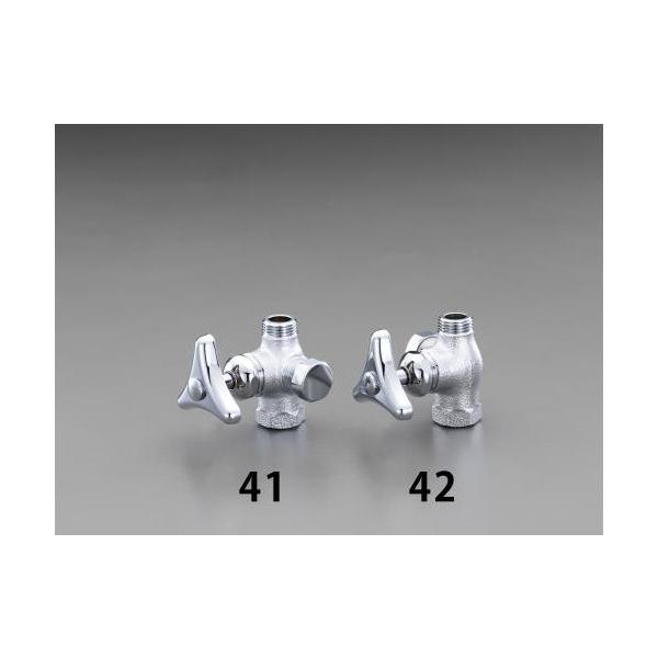 ●右側分岐 ●三角ハンドル ●ねじ径:雄:G1/2”、雌:Rc1/2” ●材質:青銅 ●ハンドル操作に関係なく分岐側は、常時通水 ●固定コマ仕様 ●コード品番:EA468BN-41   【入数】 1 EA468BN41