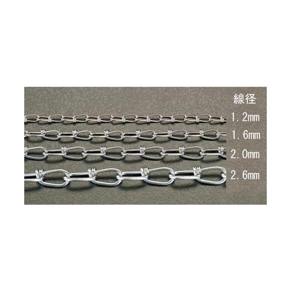 ●材質…SUS304 ●全長…5m ●線径…2.6mm ●サイズ(mm)…A:36.8B:7.5 ●使用荷重…100kg ●電解研磨仕上げ ●複雑な形状で強度を大幅に向上するとともに安定性を高めたチェーンです。 タイヤ止め タイヤストッパー...