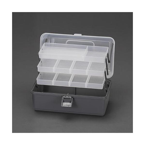 ●材質…本体:耐衝撃性コポリマー止具:ABS ●スライド式中皿3段付 ●サイズ…368×225×200(H)mm ●内寸…344×179×90mm ●重量…1.3kg ●中皿の仕切板は取外し可能   【入数】 1 EA5055A