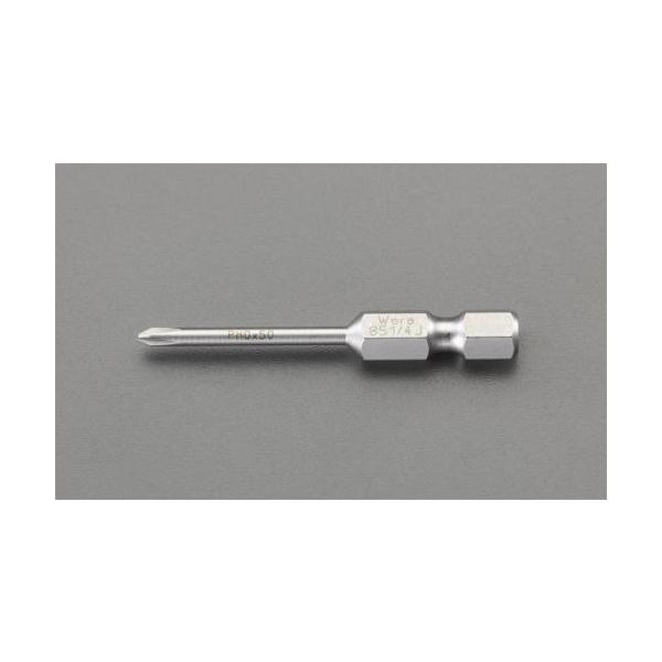 ●六角対辺…1/4” ●サイズ…#0 ●先端軸径…2.5mm ●全長…50mm ドライバ、ネジ回し  【入数】 1 EA550MS62