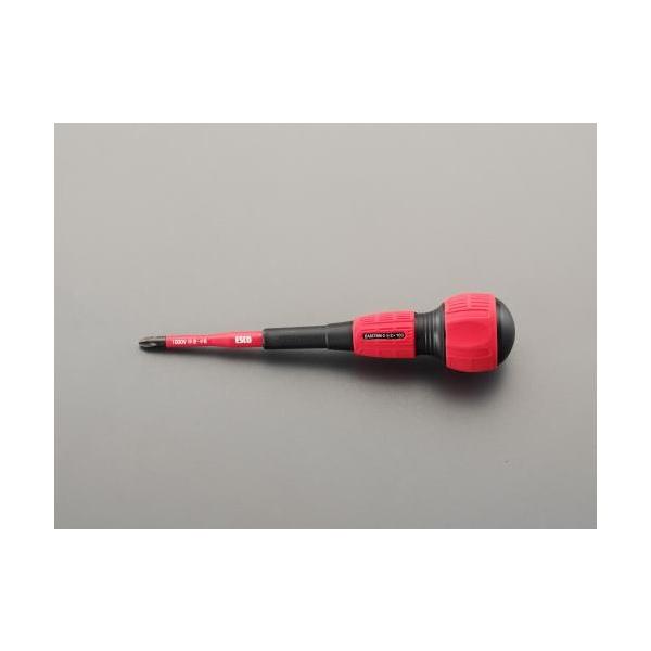 ●先端…#2 ●細軸径…φ6mm ●軸長…100mm ●1000V絶縁 ●ハンドルは手の平に収まる抜群のフィット感 ●押しながらトルクもよく伝わるグリップ形状 ドライバ、ネジ回し  【入数】 1 EA557BM2