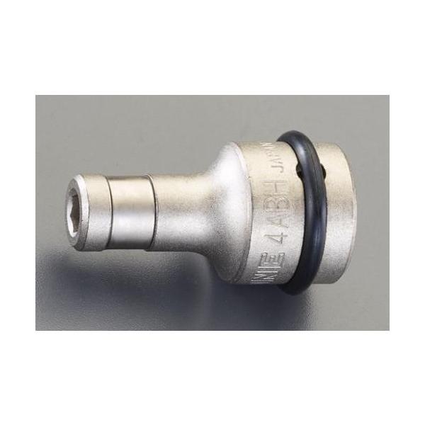 ●六角対辺…1/4” ●全長(mm)…48 ●差込角…1/2” ●インパクト対応ビット用ホルダー(溝深さ:13mm) ●無電解メッキ仕上   【重量】 78g 【入数】 1個 EA164MF62