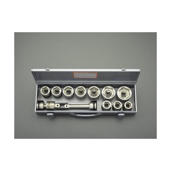 ●差込角…3/4” ●インパクトエクステンションバー…150mm ●インパクトユニバーサルジョイント…108mm ●対辺…24・26・27・30・32・35・36・41・46・50mm(10個組) ●全長…52〜60mm   【重量】 82...