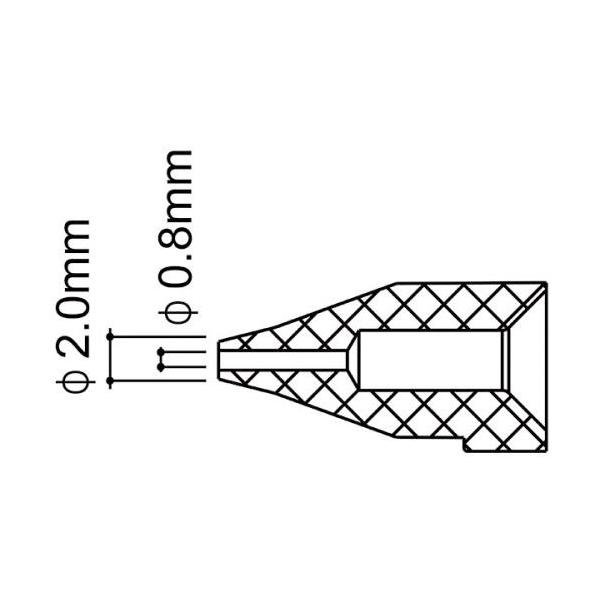 ●ノズル先端サイズ…内径(φA):φ0.8mm 外径(φB):φ2mm   【重量】 5g 【入数】 1個 EA323MB11