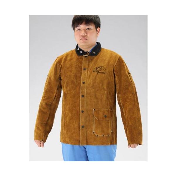 ●材質…牛革 ●前面と左袖にポケット付 ●熱や火の粉から身体を守ります。 ●サイズ…S   【重量】 2320g 【入数】 1個 EA370AD1