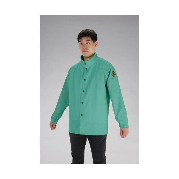 ●サイズ…XL ●材質…コットン ●カラー…グリーン ●【A】手首にスナップボタン付 ●【B】内側と左袖にポケット付 ●スタンド襟 ●スクライブポケットには、溶接用の鉛筆、石鹸、ペイントマーカーを収納できます。 ●内側のポケットは小物を安全...