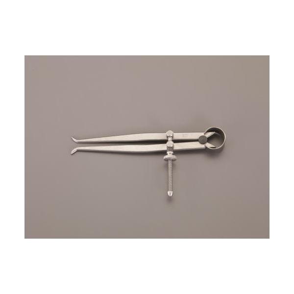 ●材質…炭素工具鋼 ●足に開閉用ねじを取り付けているので、開閉や微動調整が容易 ●測定範囲…150mm ●スプリング付   【重量】 86g 【入数】 1個 EA725KM57