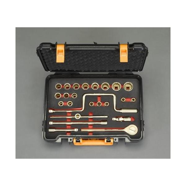 ●〈セット内容〉…16点組 ●〈セット内容〉 ・ソケット(12角):10・11・12・14・17・19・22・24・27・30・32mm ・ラチェットハンドル:245mm ・エクステンションバー:125・250mm ・T型スライドハンドル:...