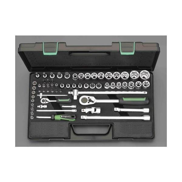 ●差込角…1/4”・1/2 ●＜セット内容63点＞ ●ソケット(6角)…(1/4”)4・5・5.5・6・7・8・9・10・11mm (1/2”)13・16・17・18・19・21・22・24・27・30mm ●TORXソケット…(1/4”)...