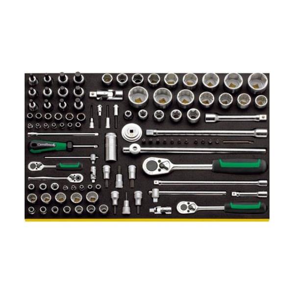 ●〈セット内容〉…108点 ●トレーサイズ…530×350×70(H)mm ●ソケット…(1/4”)(6角)3.5・4・4.5・5・5.5・6・7・8・9・10・11・12・13mm、 (3/8”)(12角)8・9・10・11・12・13・...