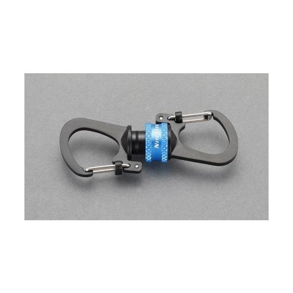 ●材質…アルミニウム・スチール・ネオジウムマグネット ●口の開き…16mm ●全長…85mm ●強力なネオジムマグネットで脱着可能、ロック付きで360°回転するカラビナです。 ●重量…23g   【重量】 38g 【入数】 1個 EA916ZH1
