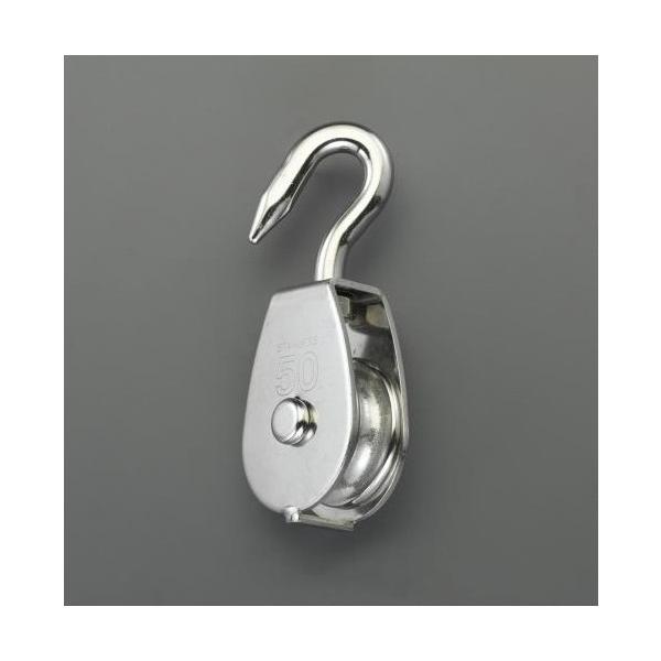 ●ステンレスで錆に強く、使用場所を選びません。 ●重量…360g ●材質…ステンレス(SUS304) ●使用荷重…337kg ●使用ロープ径…〜9.5mm ●車径…49mm ●全長…132mm   【重量】 400g 【入数】 1個 EA9...