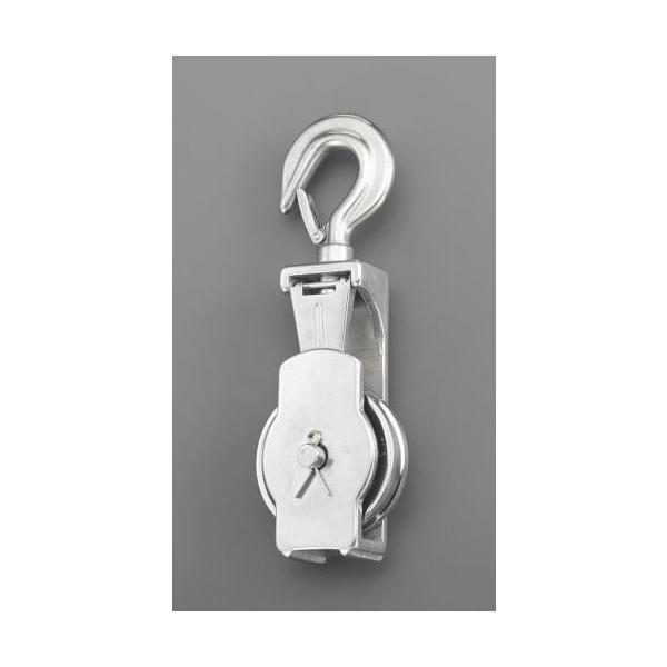 ●使用荷重(kg)…1125 ●使用ワイヤー径…〜6.4mm ●車径…102mm ●全長…305mm ●重量…3kg ●材質…ステンレス(SUS316) ●スイベル式(360°回転) ●ワイヤー用   【サイズ】 102.0mm 【重量】 ...