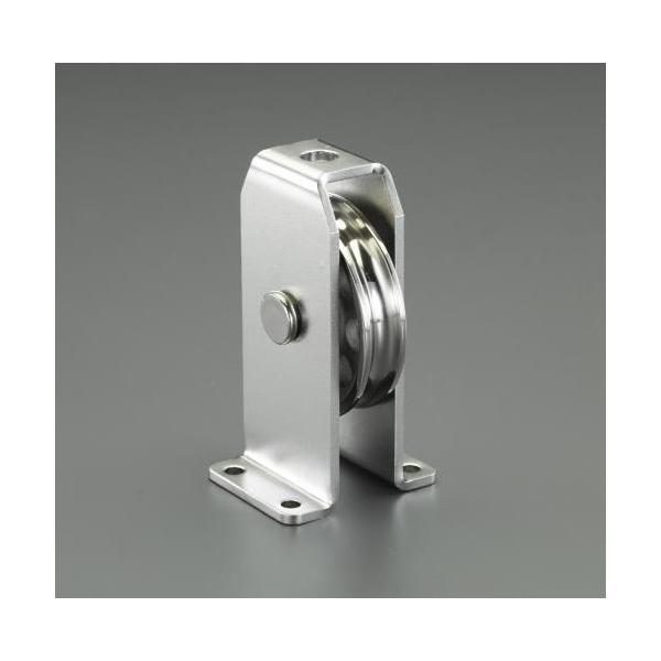 ●ステンレス仕様で錆に強く使用場所を選びません。 ●材質…ステンレス ●耐荷重…450kg ●使用ロープ径…〜9.5mm ●車径…50mm ●ベースサイズ…57×40mm   【サイズ】 50mm 【重量】 428g 【入数】 1個 EA9...