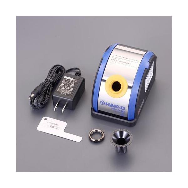 ●定格…DC24V/130mA ●ブラシ回転数…2500rpm ●サイズ…71(W)×107(D)×77(H)mm  ●電源…AC100V ●対応こて先…EA304HE-1、-2、EA304AG-1〜38 ●重量…450g ●標準レセプタク...