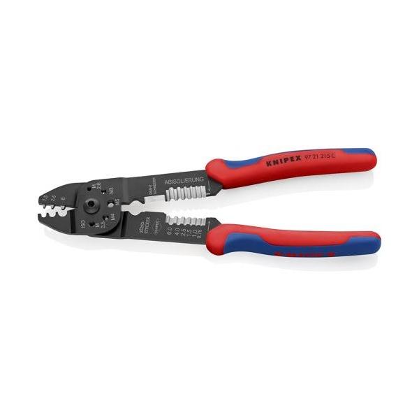 ●メーカー…KNIPEX（クニヘ゜ックス） ●型番…9721215C ●対応端子…裸端子 ●圧着範囲…0.5〜1.5、1.5〜2.5、2.5〜6mm2 (AWG:20〜16、16〜14、14〜10) ●全長…215mm ●ハンドル…プラスチ...