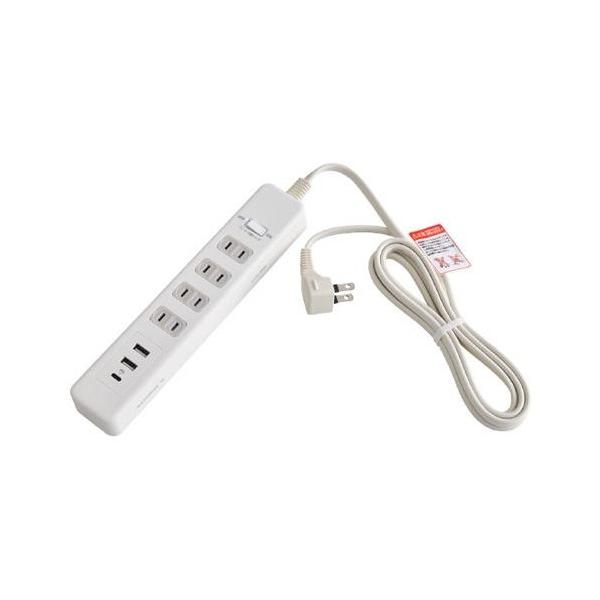 ●サイズ…43×225×25mm/n  ●コード長…2m/n  ●使用温度範囲…-10℃〜40℃/n  ●プラグ…2P/n  ●AC差込口/n  ●定格…14A・100V（1400W）/n  ●コンセント…2P×4口/n  ●USBポート/...