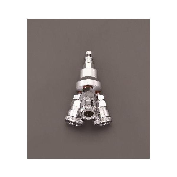 ●型:20型 ●使用圧力:1.0MPa ●材質:カプラー:鉄、ベース:アルミ ●サイズ:67(W)×35(D)×110(H)mm   【入数】 1個 EA140DM3A