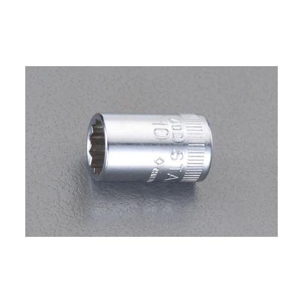 ●差込角…1/2” ●対辺(mm)…18 ●外径…25.4mm ●全長…38.1mm ●材質…スチール(クロムメッキ仕上げ) ●12ポイント   【サイズ】 1/2Sq×18mm 【入数】 1個 EA618XA18