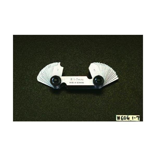 ●材質:スチール ●測定内容:7.5〜15mm(0.5トビ) ●凸凹プレート数:各16枚 ●フレームサイズ:78mm ラジアスゲージ Rゲージ  【入数】 1 EA725SC22