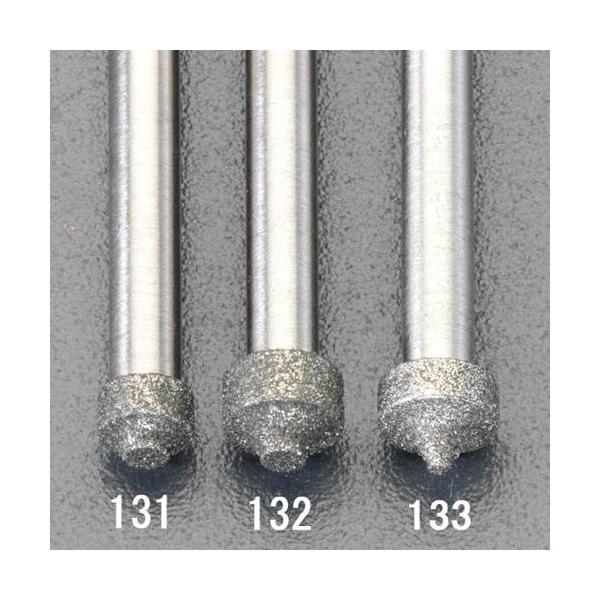 ●直径×刃長…5.0×4.0mm ●全長…50mm ●角度…R1.5 ●最大回転数…88000rpm ●軸径…3.0mm ●粒度…＃140   【入数】 1 EA819DJ132