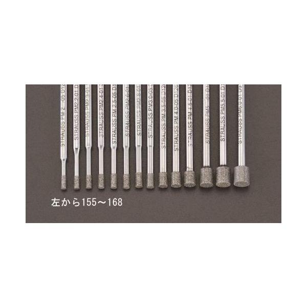 ●軸径…3.0mm ●刃径…4.5mm ●刃長…5mm ●全長…55mm ●粒度…＃140 ●形状…シリンダー ●ボラゾン（CBN）砥粒付 ●切れ味がよく、砥粒が長持ちします。   【入数】 1 EA819DJ165