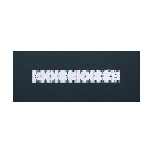 ●メーカー…イマオコーポレーション ●型番…ES3N-100D ●全長…100mm ●目印マーク間…90mm ●接着タイプ(シール式) ●目盛読取方向…下 ●アルミ製 直尺 ものさし スケール 定規  【入数】 1 EA948J202