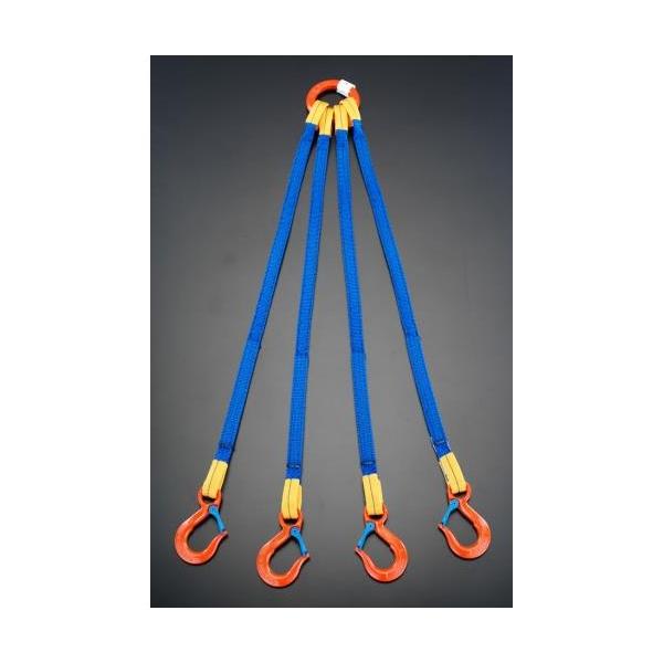 ●使用荷重（t）40°…1.86 ●使用荷重（t）60°…1.72 ●有効長さ(m)…2.5 ●フック口開き…30mm ●材質…スリング:ナイロン、フック・リング:鉄鋳物 ●4本吊   【入数】 1 EA981FE24A