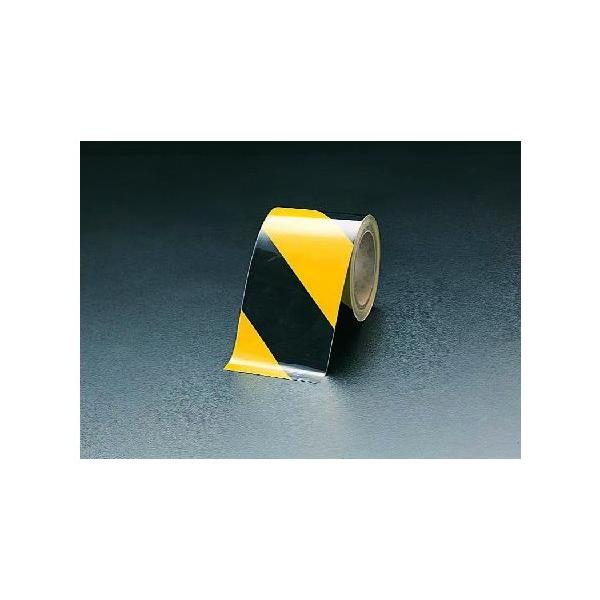 ●反射タイプ ●材質:基材:アルミ(PETフィルム)、粘着剤:アクリル系 ●厚み:0.20mm ●長さ:10m ●シマの幅:90mm ●反射ガラスビーズ封入型 ●幅:150mm ●屋外対応   【入数】 1 EA983FD150
