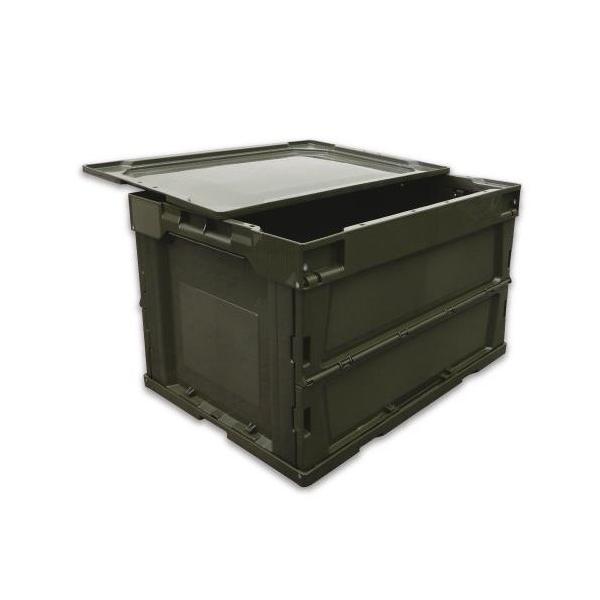 ●色:OD色 ●入数:1個入り ●材質:ポリプロピレン ●容量:51.9L ●外寸(W×D×H):530×366×325mm ●内寸(W×D×H):494×336×314mm ●折りたたみ時高さ:86mm ●フタサイズ:530×366×18...