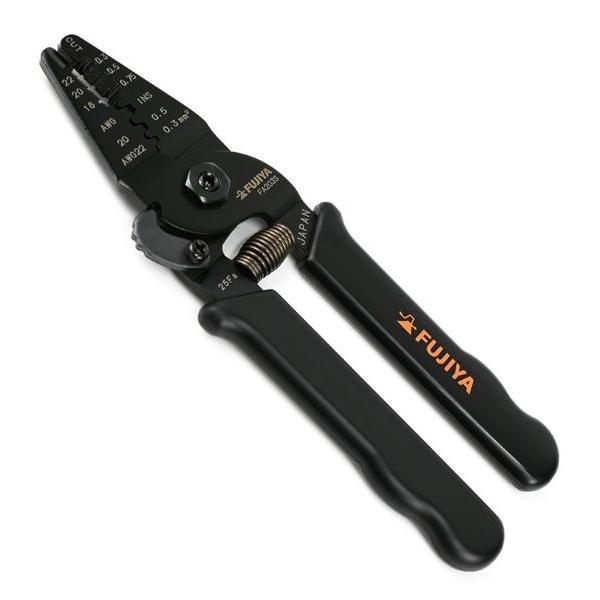 0.30.5(mm2)2220(AWG)のファストン端子を正確に結線でき、LEDなど細線に対応します。 両面にサイズ表記を施し、作業性を向上しました。 ストリップ・切断機能付きなので、端子の圧着作業が1丁で可能です。 用途 カーナビやLED...