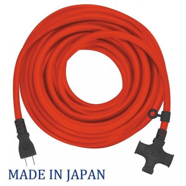 ●日本製！ 3.5sq延長コード ●通常延長コードの約3倍の太さ！ ヘビーユーザーのための極太延長コード ●十字タップ3つ口コンセント付き ●電圧降下を抑え、電動機器の負担を軽減します。 ●電圧降下(ドロップ)の影響を受けやすいエアコンプレ...