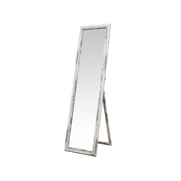 ■材質:(枠)プリント化粧繊維板 鏡 ■商品説明 ●スタンドタイプのシンプル設計。 ●ヴィンテージ柄のフレームが、お部屋をオシャレに演出してくれます。 ●全身がしっかり映るため、コーディネートがスムーズに行えます。 ●ミラーの下2ヶ所には滑...