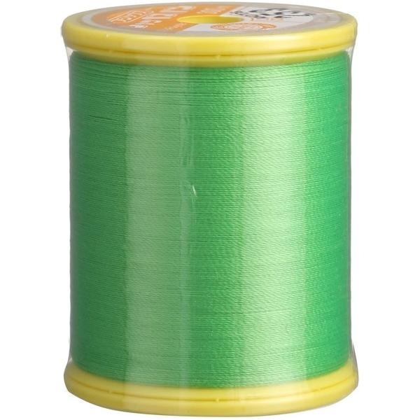 サイズ: ♯90 300m/巻 素材: ポリエステル100% 用途: 薄地用 使用ミシン針: 7〜9号 最もポピュラーな家庭用ミシン糸のシリーズです。  そのなかコットン、ウール、合せん、どんな生地にもなじみやすいのが特徴です。  なめらか...