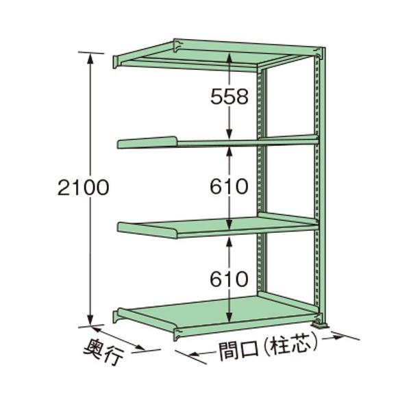 ●グリーン色の連結タイプ。 ●荷重300kg、天板を含むラックの棚段数は4段です。 ●ボルトレスで、組み立ては実に簡単。 ●豊富なオプションパーツを採用することで、様々な荷姿に対応できます。 ●全ての取付け部分にはボルトレス方式を採用。 棚...
