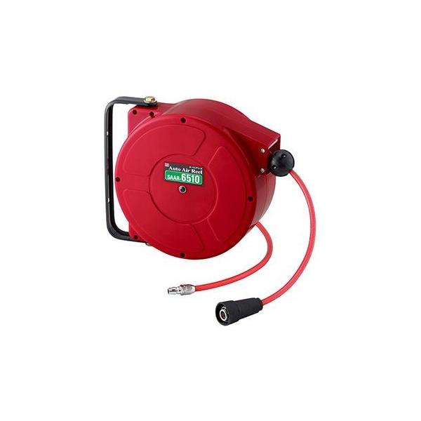 わずらわしいエアーホースの取り回しや後片付けが解消でき、安全で快適な環境で作業ができます。 自動エアーホース巻取機。 今までわずらわしかった10mエアーホースの取り回しが簡単になります。 エアーホースをばねの力で自動で巻き取ります。 常圧汎...