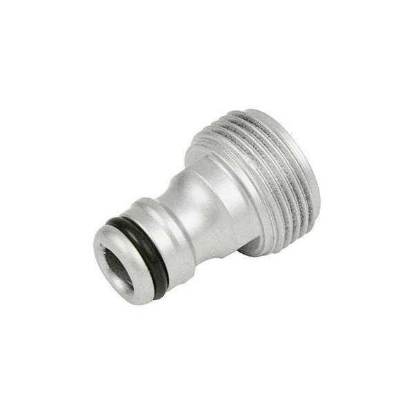 メタル製なので丈夫で長持ちします。 散水ノズル用アダプター。 落下時の衝撃・紫外線による劣化に強い商品です。 プラスチック製に比べ約3倍長持ちです(当社従来比)。 ●適合ホース内径:12〜15mm。 ●適合ホース外径:20mmまで。 ●アル...