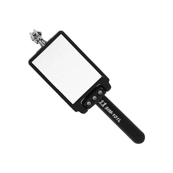 LEDライト付きで暗い場所でも点検個所を明るく照らします。 見えにくい、狭い、暗い箇所の点検・観察に使用するライト付点検鏡。 5段階伸縮で29.5cmから88.5cmまで伸縮自在です。 携帯に便利なクリップ付きです。 角度調整可能なLEDラ...