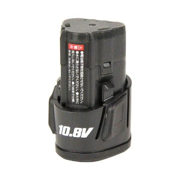 10.8V充電商品シリーズの替えのバッテリーパックです。 10.8V充電商品シリーズ用バッテリーパック。 ショートなどの過電流が流れると、瞬時に放電を停止する安全設計です(過電流保護)。 一定の電圧まで低下すると放電を自動的に停止します(過...