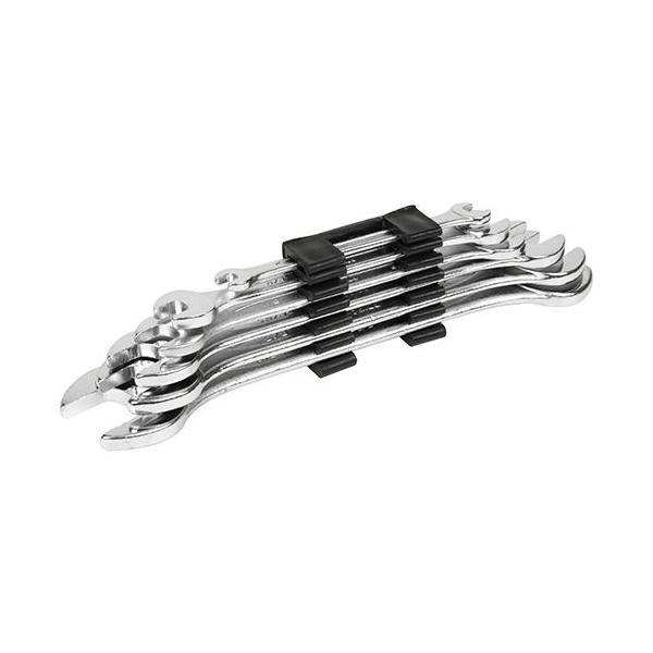 便利な6本組のインチサイズの両口スパナセットです。 六角ボルト・ナットの締付け、緩め作業。 よく使うサイズをセット組しました。 ●セット内容:1/4X5/16・3/8X7/16・1/2X9/16。 ●19/32X11/16・5/8X3/4・...