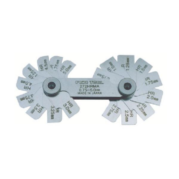 商品画像はイメージ画像です。実際とは異なる場合がございます。 ■特徴 机のコーナー、重箱の隅などの角溝Ｒを測定できます。 高精度焼入品です。  ■用途 測定に。  ■仕様 フジ　ラジアスゲージ角型高精度焼入品　測定サイズ0.2〜1.0　枚数...