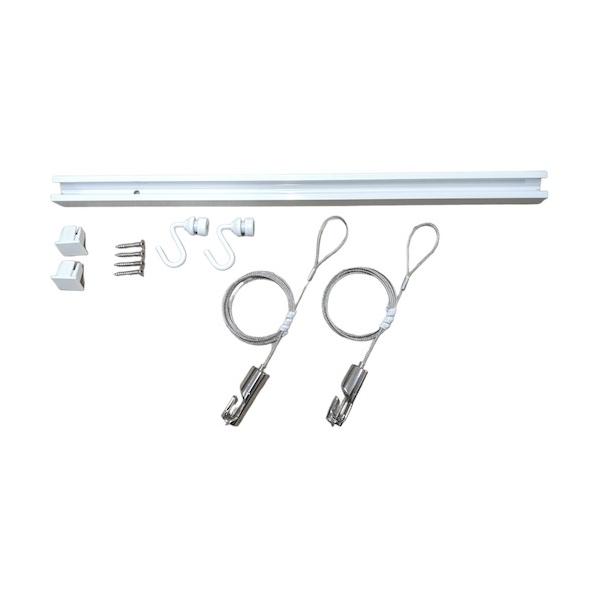 商品画像はイメージ画像です。実際とは異なる場合がございます。 ●コンパクトで目立ちません。 必要なパーツがすべてセットになった商品です。 ●カラー:ホワイト ●1000mm ●入り数:レール本体 1、取り付けネジ 4、ランナー 2個、ストッ...