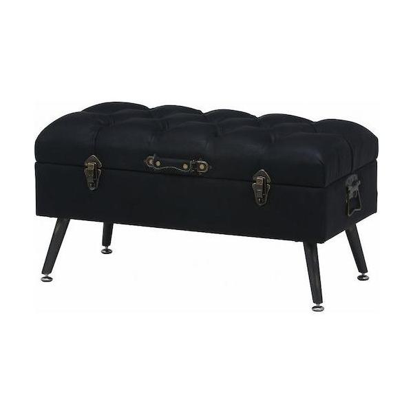 ■特長 トランク型の収納スツールです。  蓋を開くと中は収納スペースになっています。  両サイドに取っ手付きで持ち運びもラクにできます。  ■仕様 幅(mm):805 奥行(mm):415 高さ(mm):440 座高(mm):440 色:ブ...