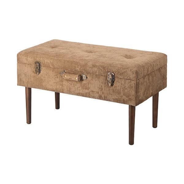 ■特長 ちょい掛けに便利！トランク型の収納付きベンチです。  ■仕様 幅(mm):800 奥行(mm):430 高さ(mm):465 座高(mm):465 色:ベージュ 張地ポリエステル100%   【入数】 1点 27656