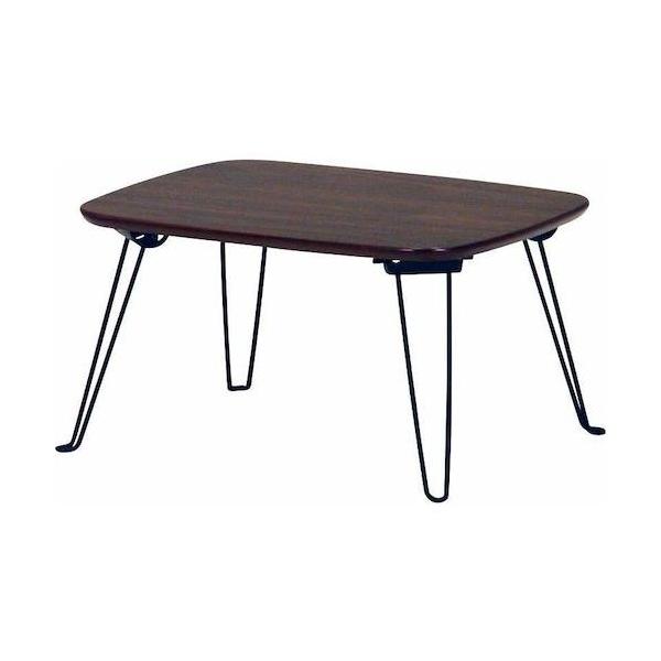 ■特長 シックな大人デザインの折りたたみローテーブルです。  ■仕様 間口(mm):400 奥行(mm):300 高さ(mm):210 天板色:ダークブラウン   【入数】 1点 92244