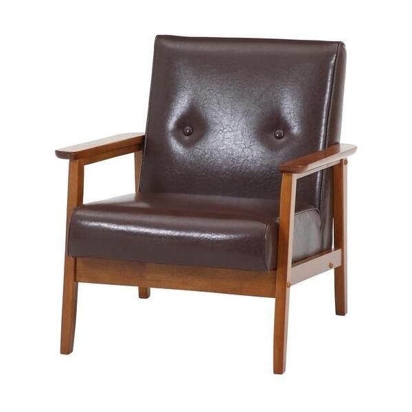 ■特徴 シンプルデザインを追求した1人掛けソファです。 フレームが細く圧迫感を感じさせません。スッキリとしたデザインでシックなお部屋を演出します。 ■材質 構造部材:天然木（ラバーウッド）  表面加工:ラッカー塗装  張り材:合成皮革（PU...